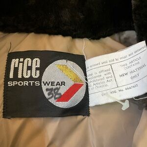 Rice Sportswear | Jackets & Coats | Barely Used Bought New Vintage Down ...